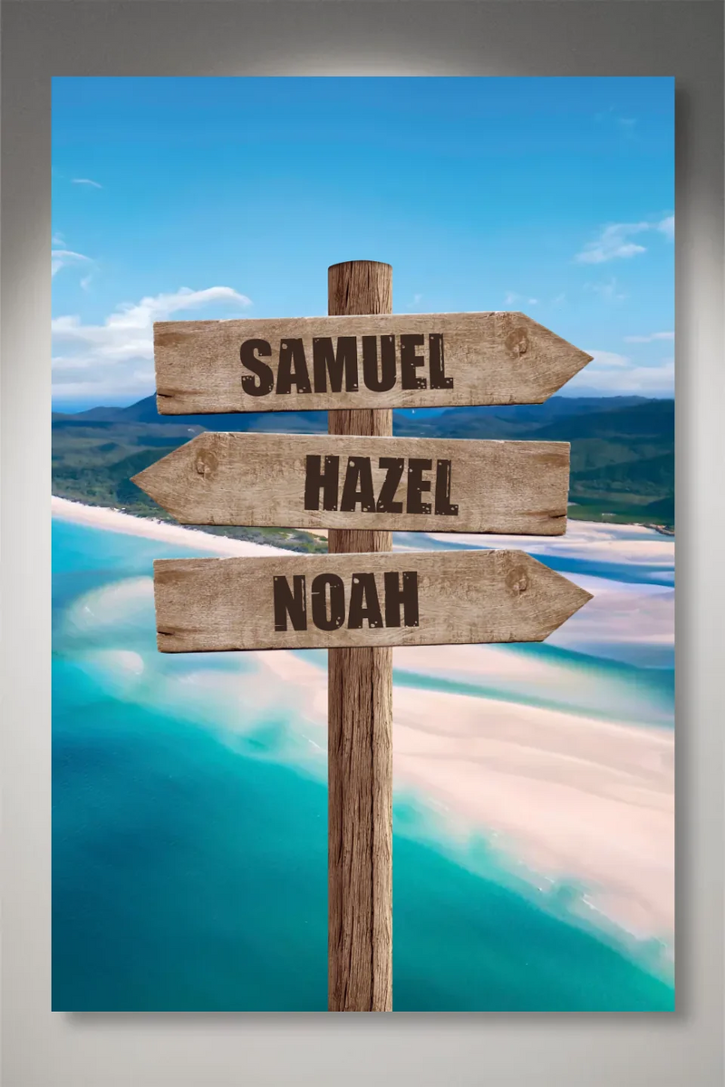 Personalized Names Beach Sign Canvas – Cstm Canvas Co